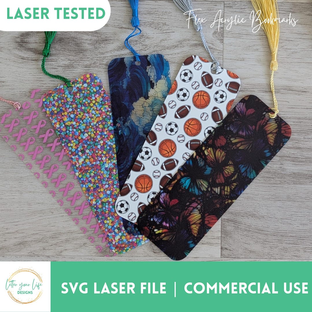 Flex Acrylic Bookmark Laser SVG File Flex Acrylic SVG Laser Files Laser ...