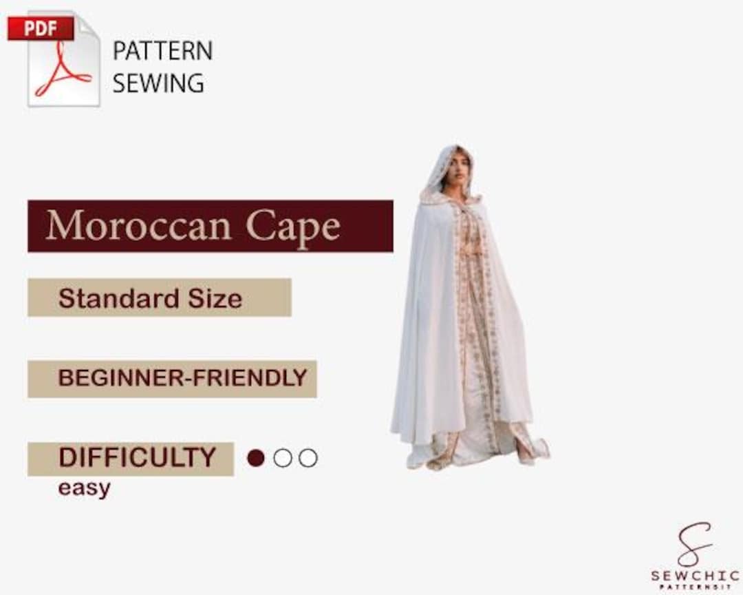 Elegant Moroccan Cape PDF Pattern, Wedding, Party, Cosplay - Etsy