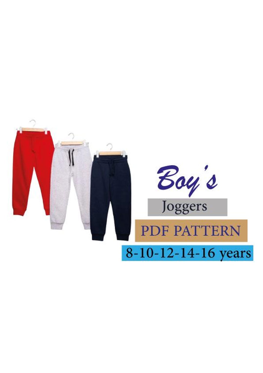 Kids' Joggers Sewing Pattern | PDF Instant Download | 6-16 Years Old - Etsy
