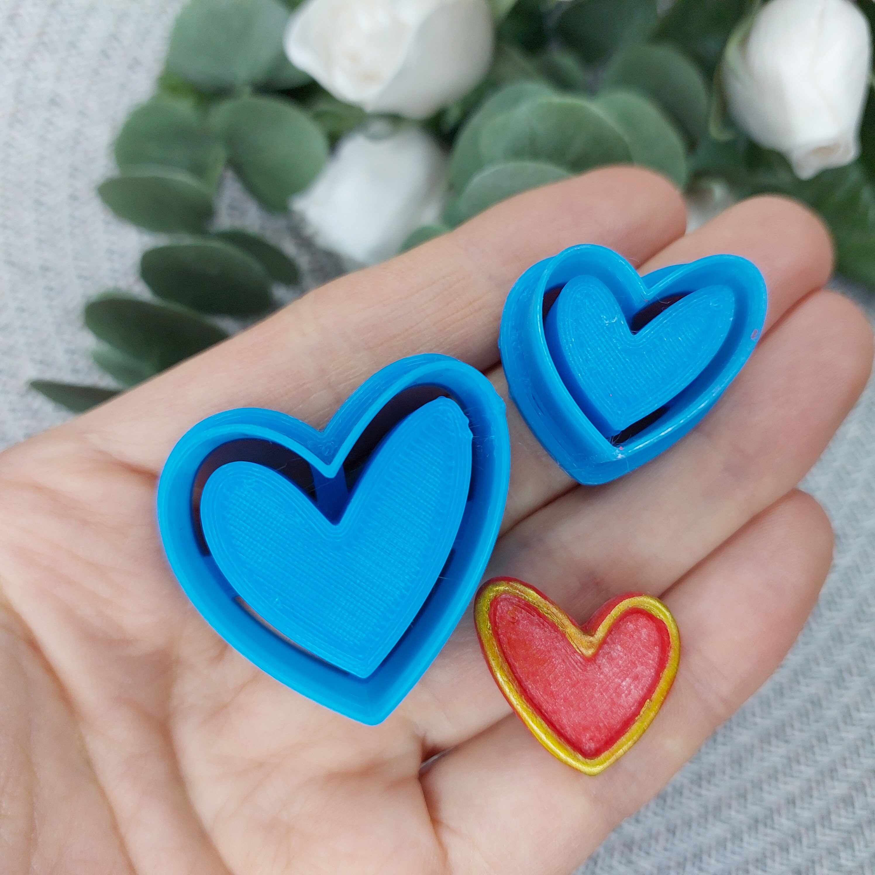 Love Heart Clay Cutter, Valentine Polymer Clay Cutters, Heart Shape ...