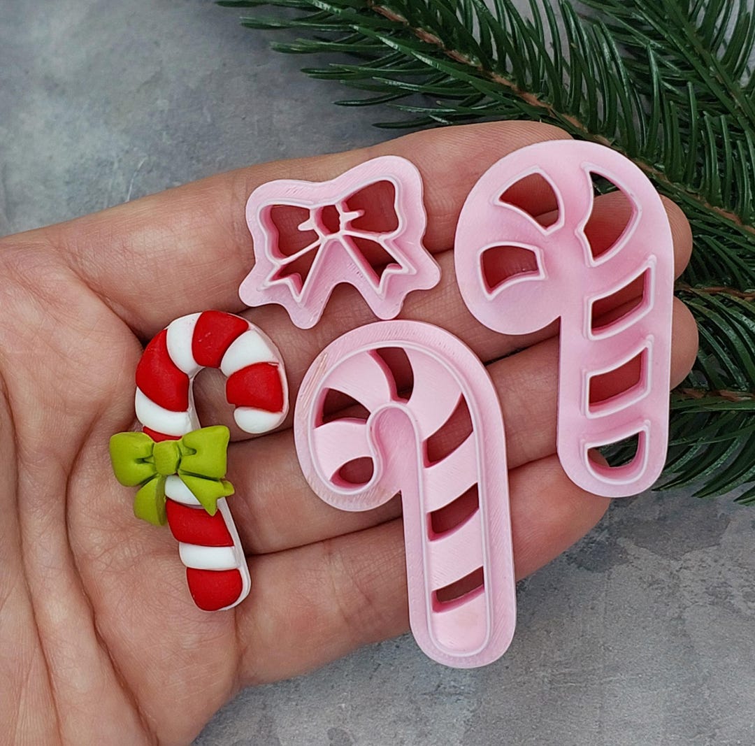 Candy Cane Cutout Clay Cutter | Polymer Clay Christmas Cutter | Holiday ...