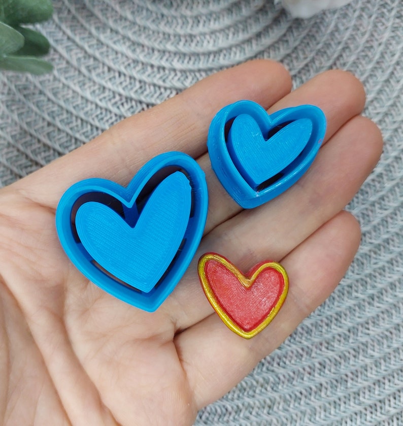 Love Heart Clay Cutter, Valentine Polymer Clay Cutters, Heart Shape ...