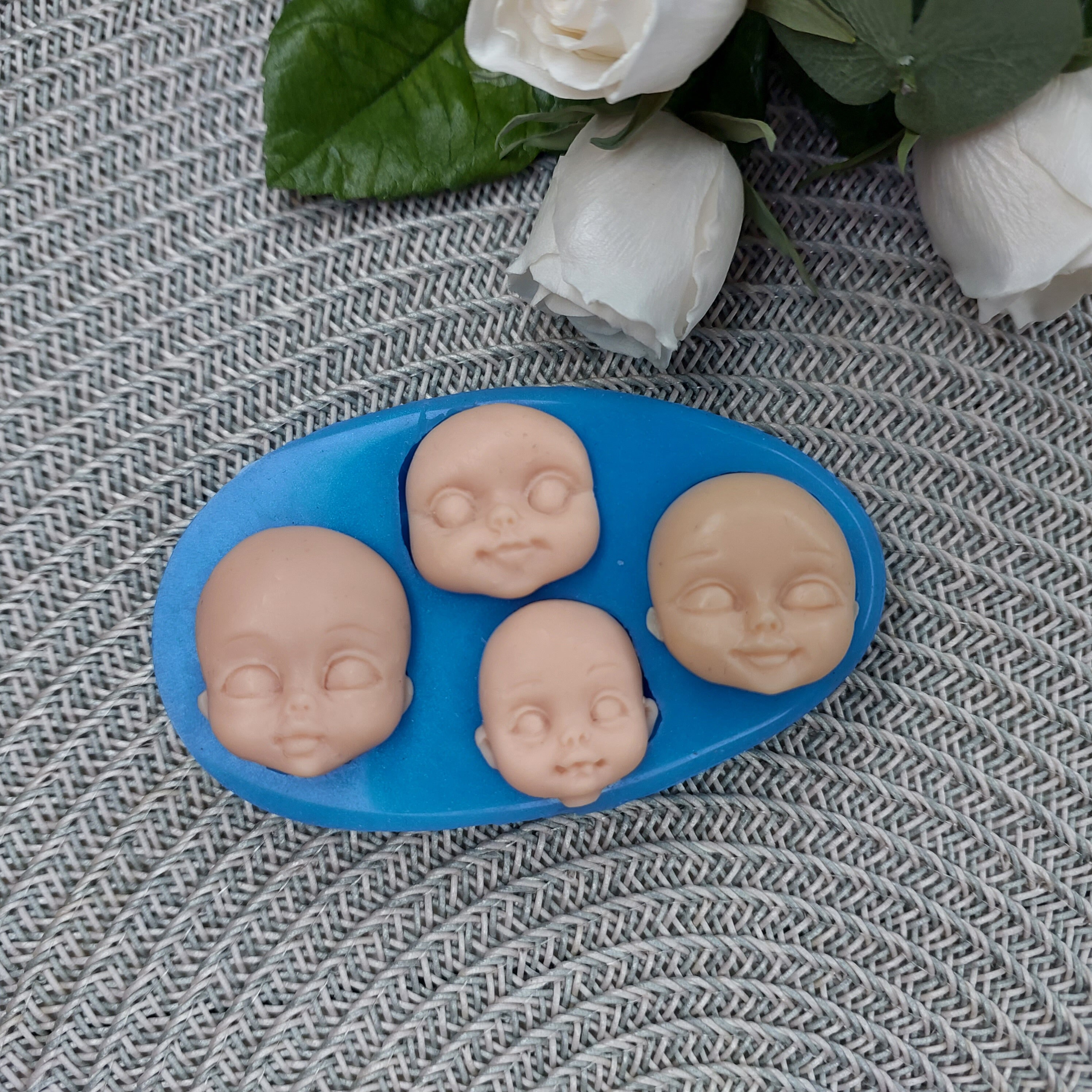 Silicone Face Mold, Silicone Mold 4-faces of Doll for Clay, Doll Face ...