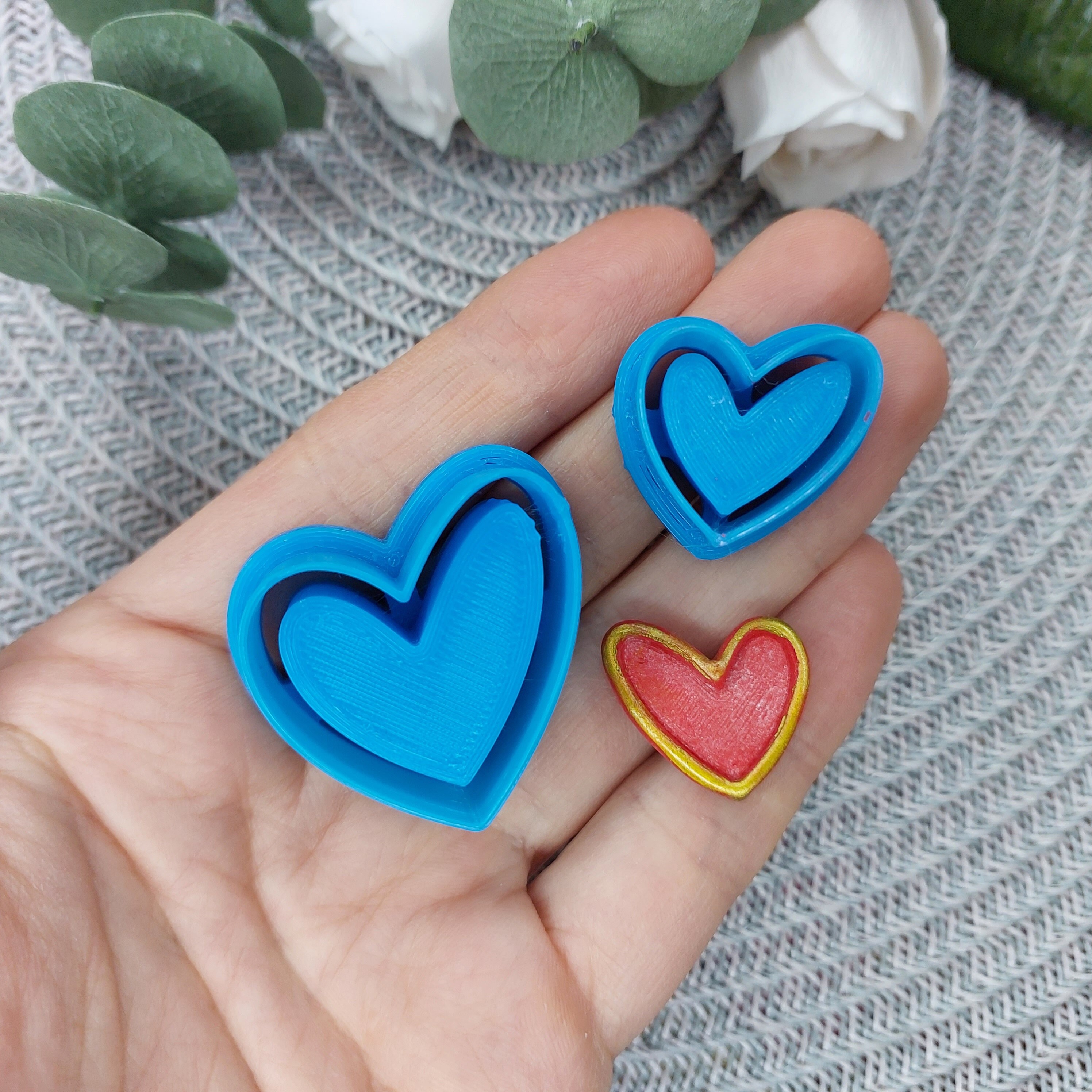 Love Heart Clay Cutter, Valentine Polymer Clay Cutters, Heart Shape ...