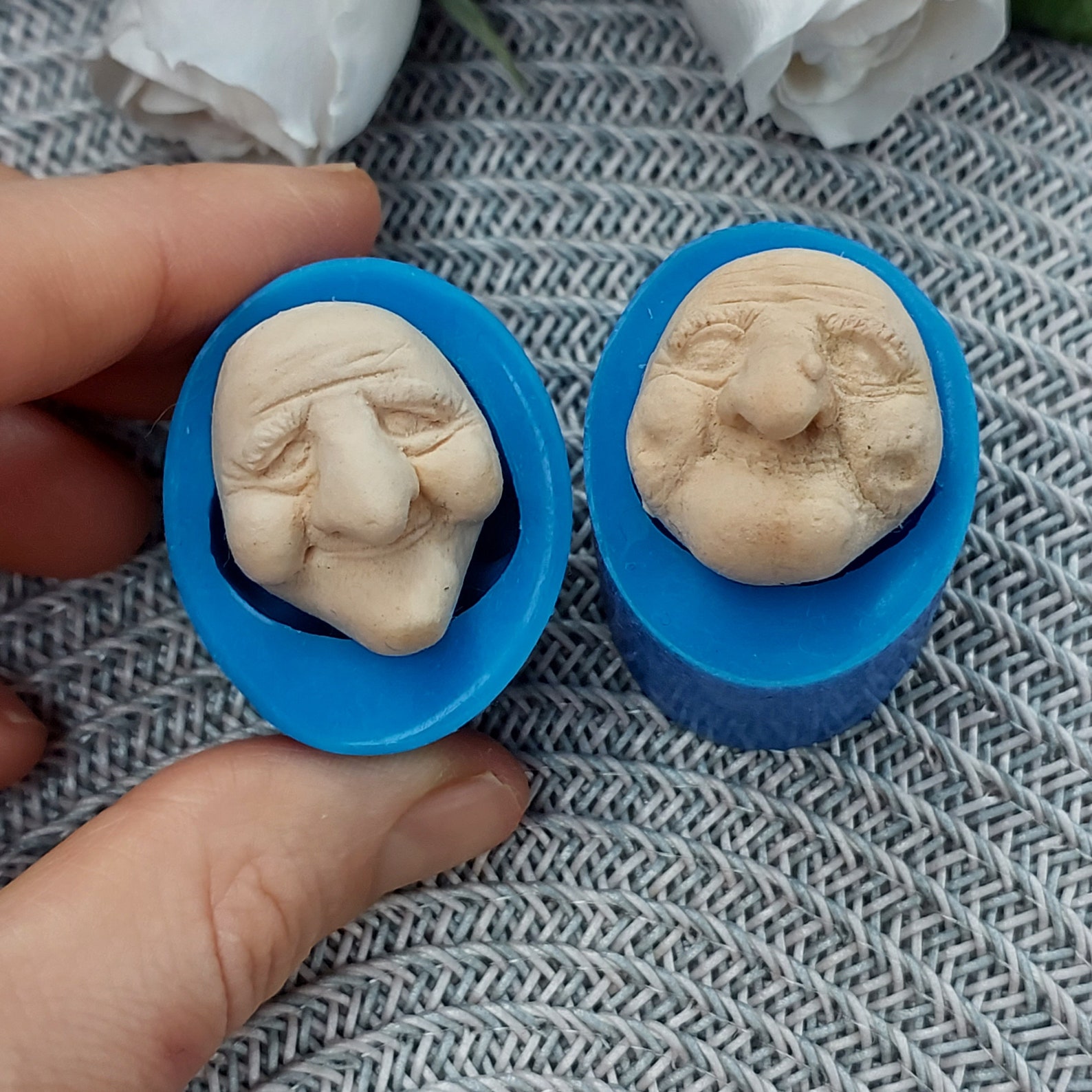 Silicone Old Face Mold, Silicone Mold of Old Face Clay, Old Face Mold ...