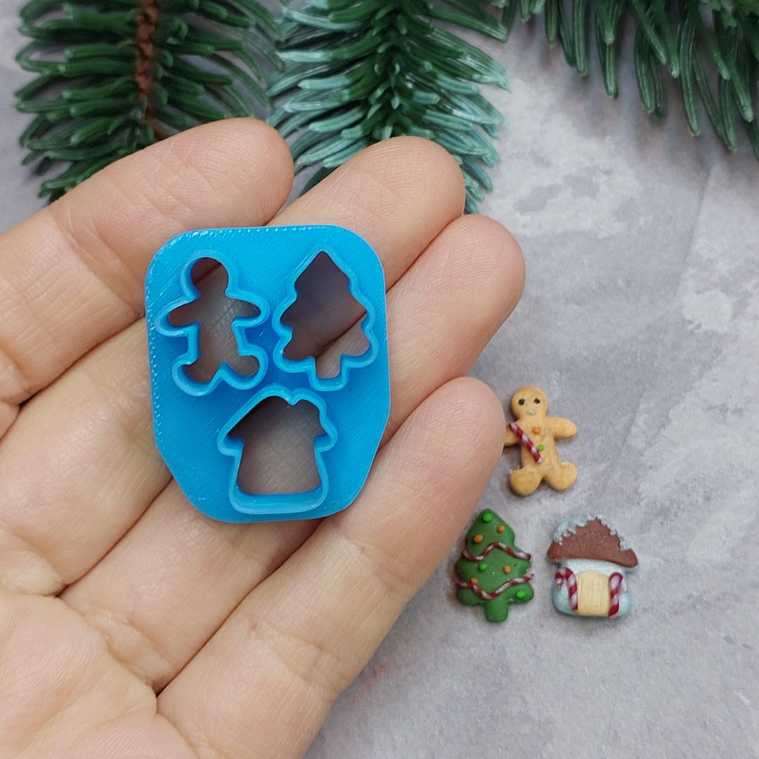 Christmas Mini Clay Cutter,christmas Tree Cutter, Mini Gingerbread Clay ...