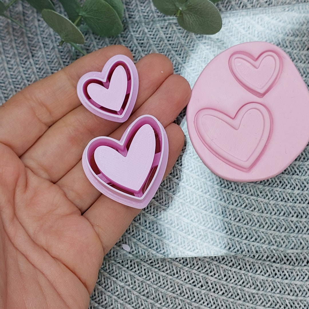 Love Heart Clay Cutter, Valentine Polymer Clay Cutters, Heart Shape ...