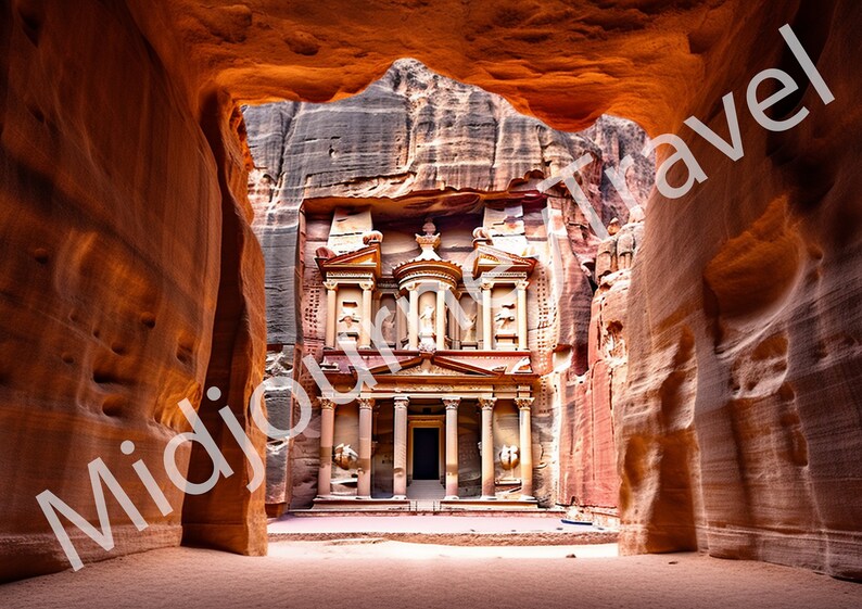 Petra Jordan Travel Poster, Wall Art Print, Middle East Home Decor ...