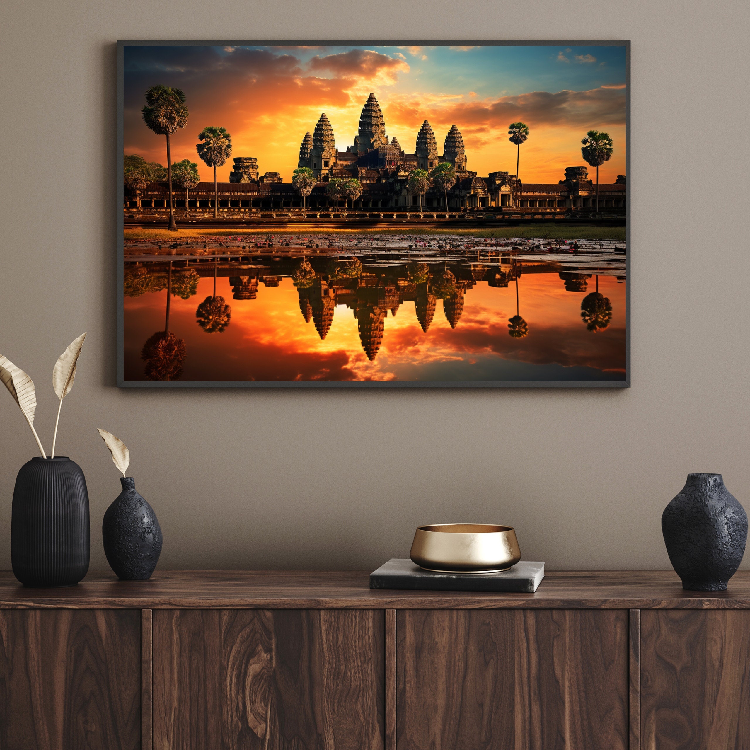 Angkor Wat Cambodia Poster, Asia Temples Wall Art Poster, Angkor Wat ...
