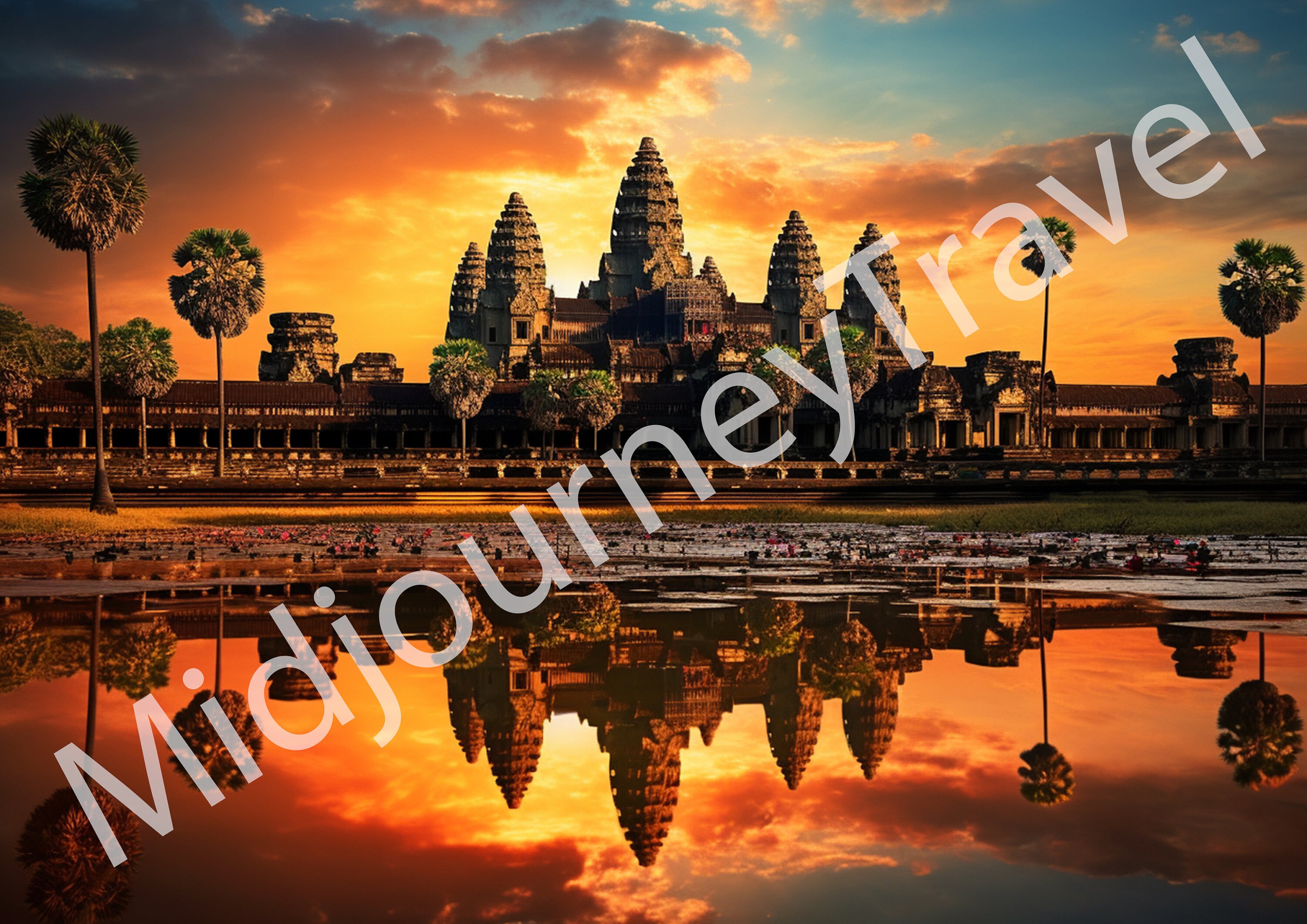 Angkor Wat Cambodia Poster, Asia Temples Wall Art Poster, Angkor Wat ...