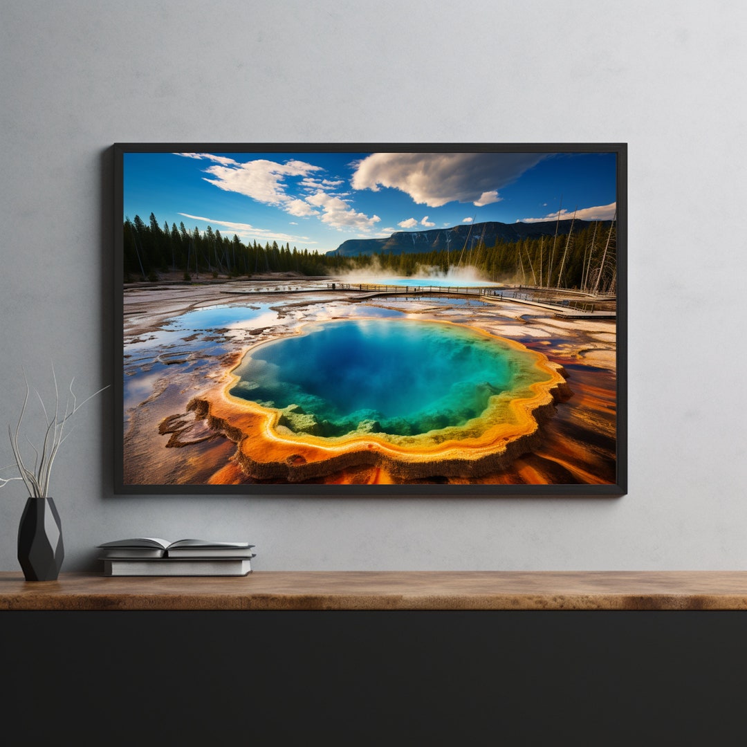 Yellowstone National Park Travel Poster, Yellowstone Wall Art Print ...