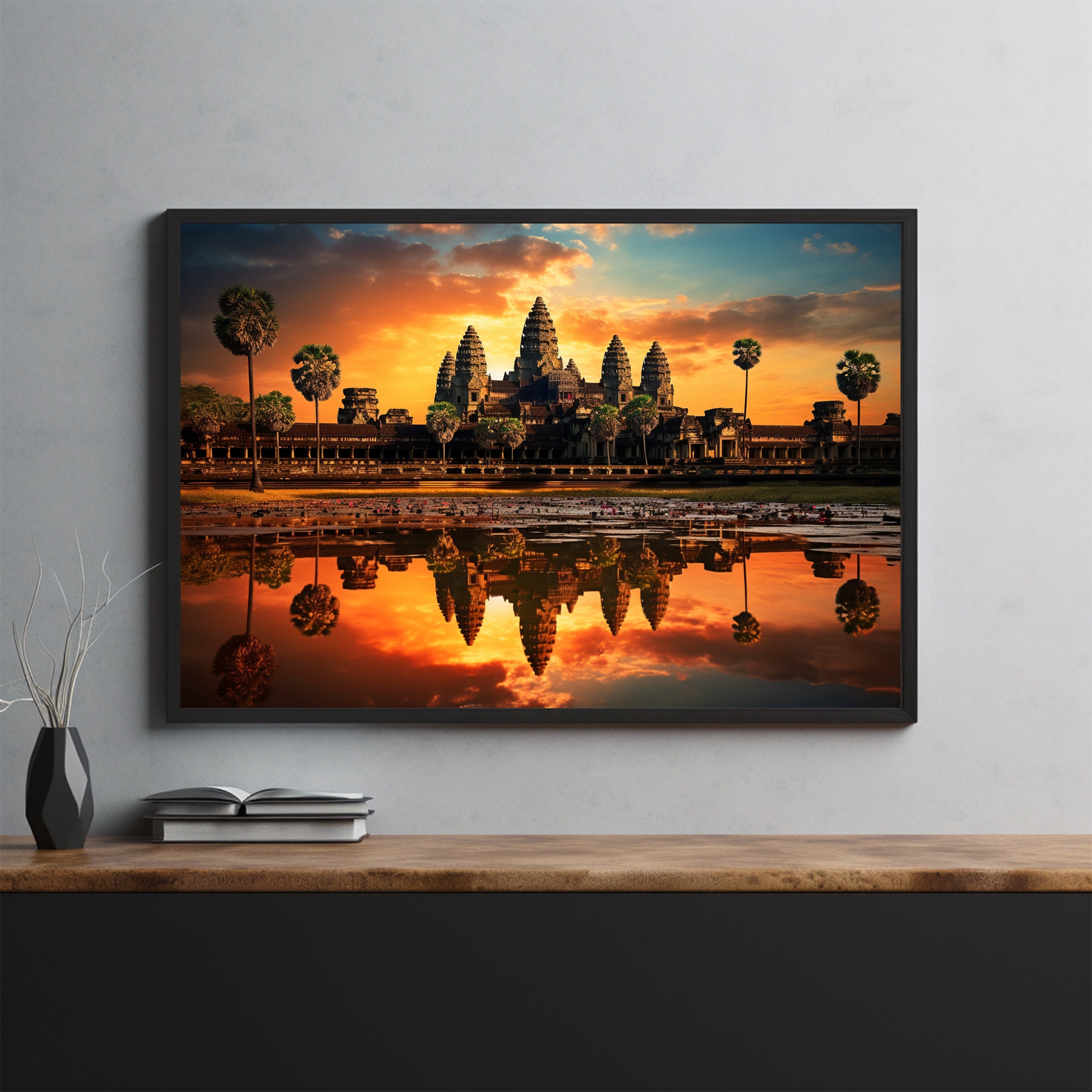 Angkor Wat Cambodia Poster, Asia Temples Wall Art Poster, Angkor Wat ...