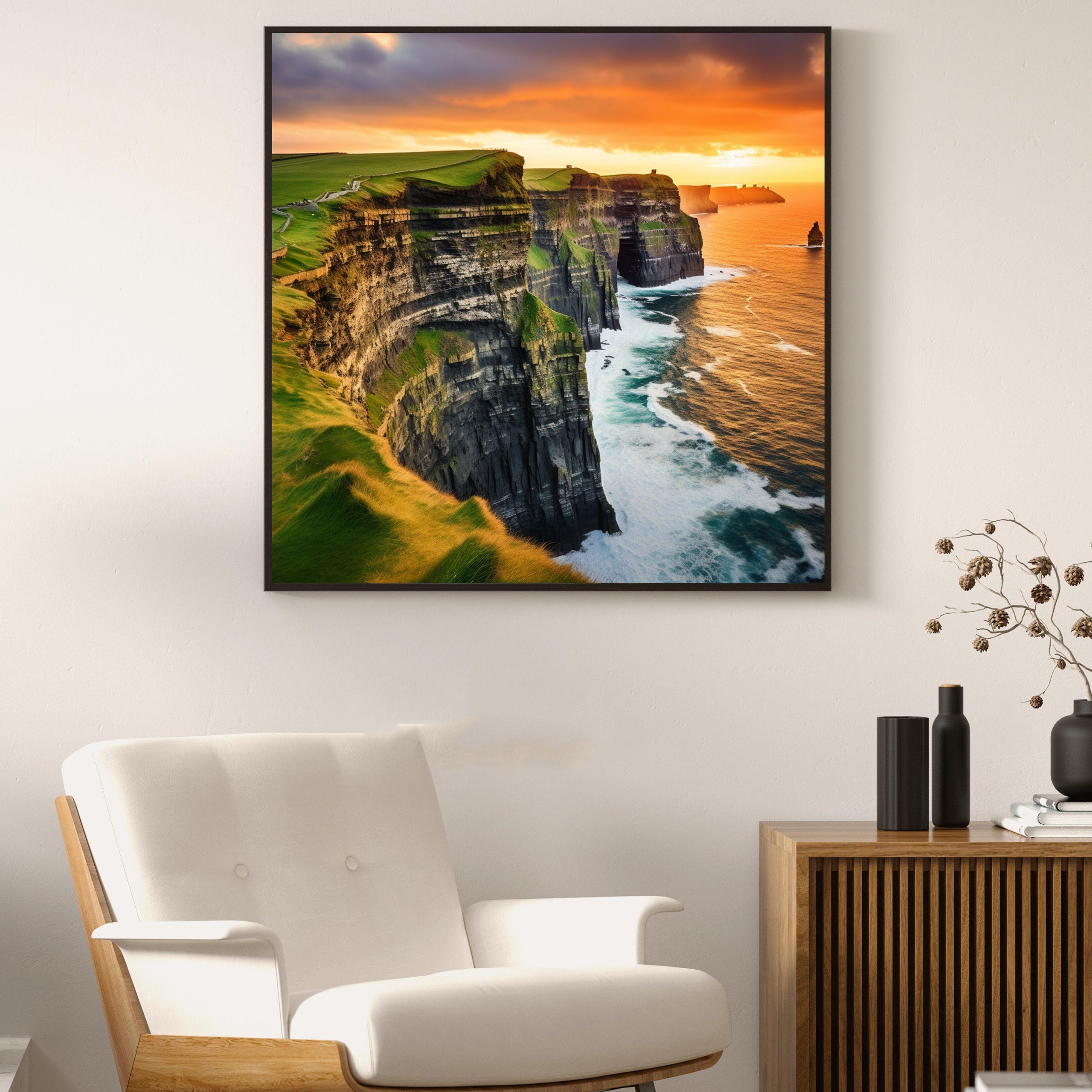 Cliffs of Moher Wall Art, Home Décor Landscape, Ireland Poster, Cliffs ...
