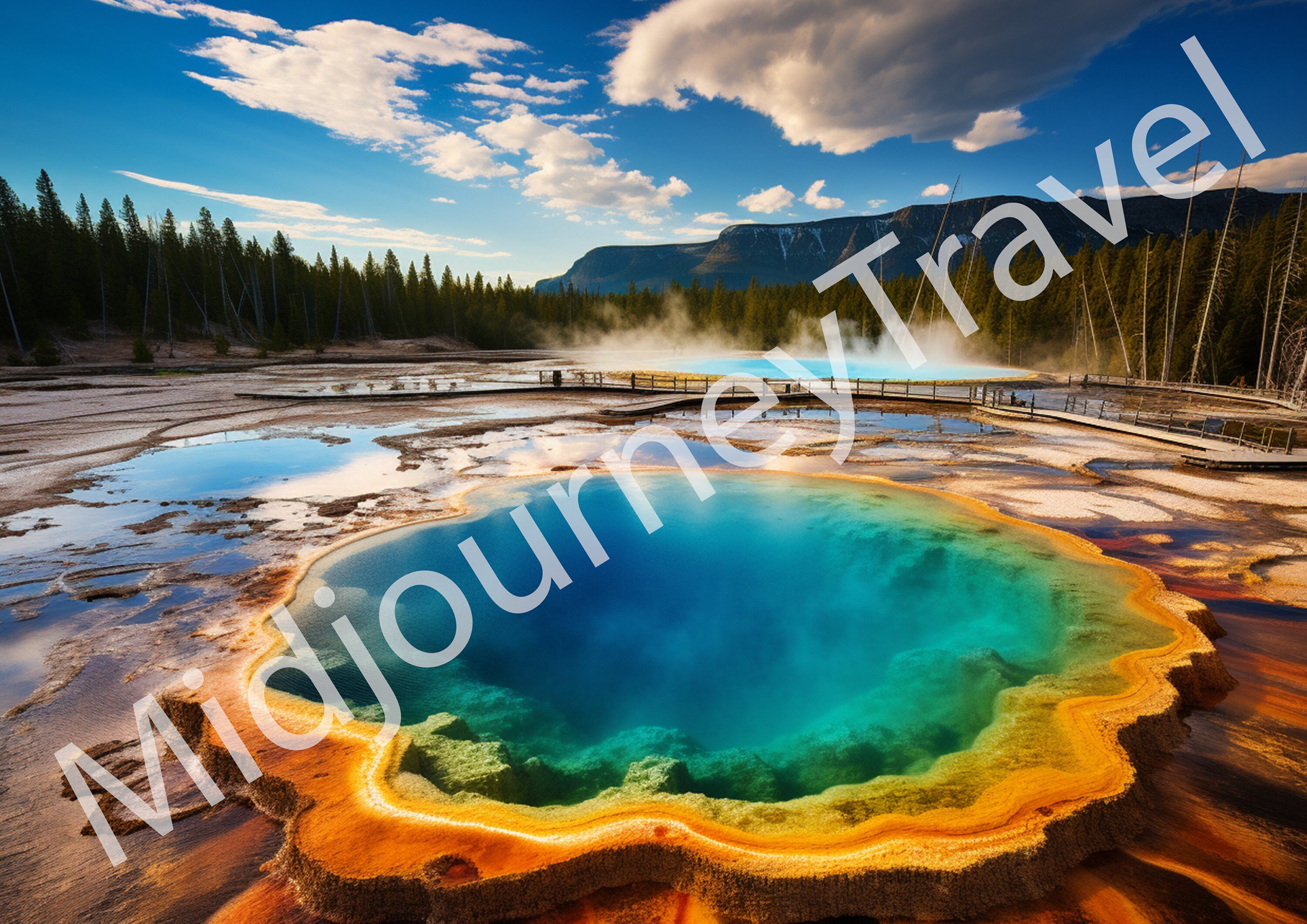 Yellowstone National Park Travel Poster, Yellowstone Wall Art Print ...