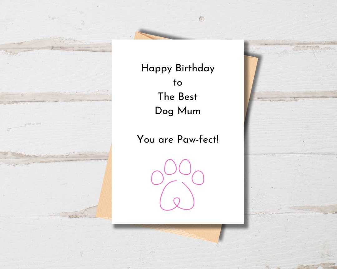 Printable Dog Mum Happy Birthday Card, 7 X 5 Instant Card, Download Dog ...