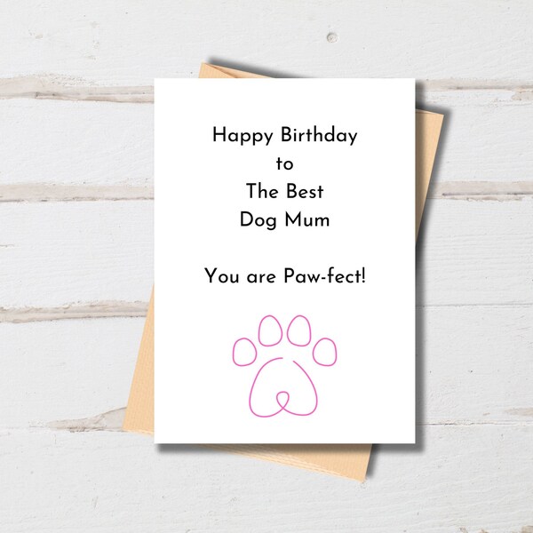 Paw Print Happy Birthday Card - Etsy