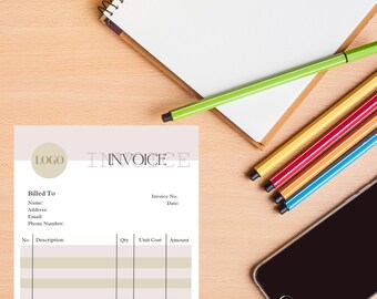 Invoice Template Canva Editable, Small Business Custom Order Form ...