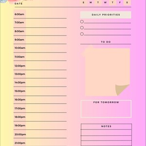 Floral Daily Planner Printable Printable Day Planner Planner - Etsy