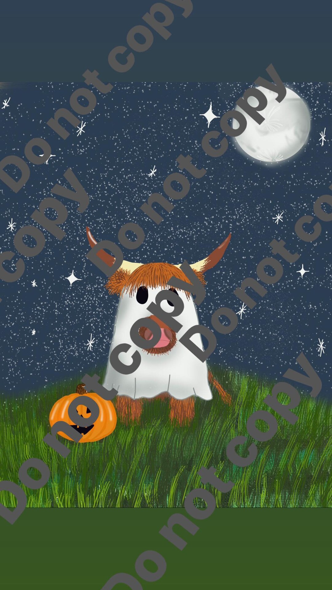 Digital Spooky Ghost Cow - Etsy