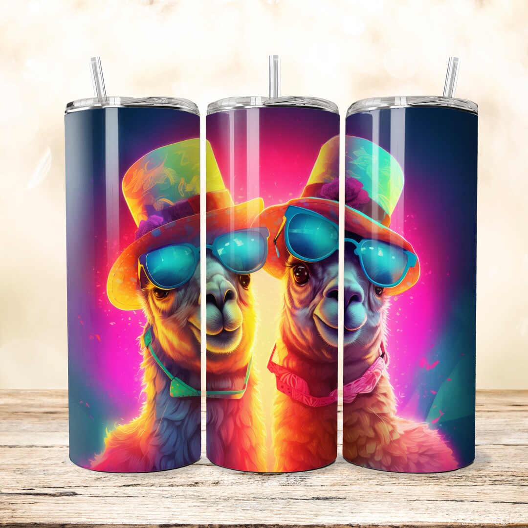 Party Lamas 20oz Tumbler Wrap PNG, Sublimation Tumbler, Funny Tumbler ...