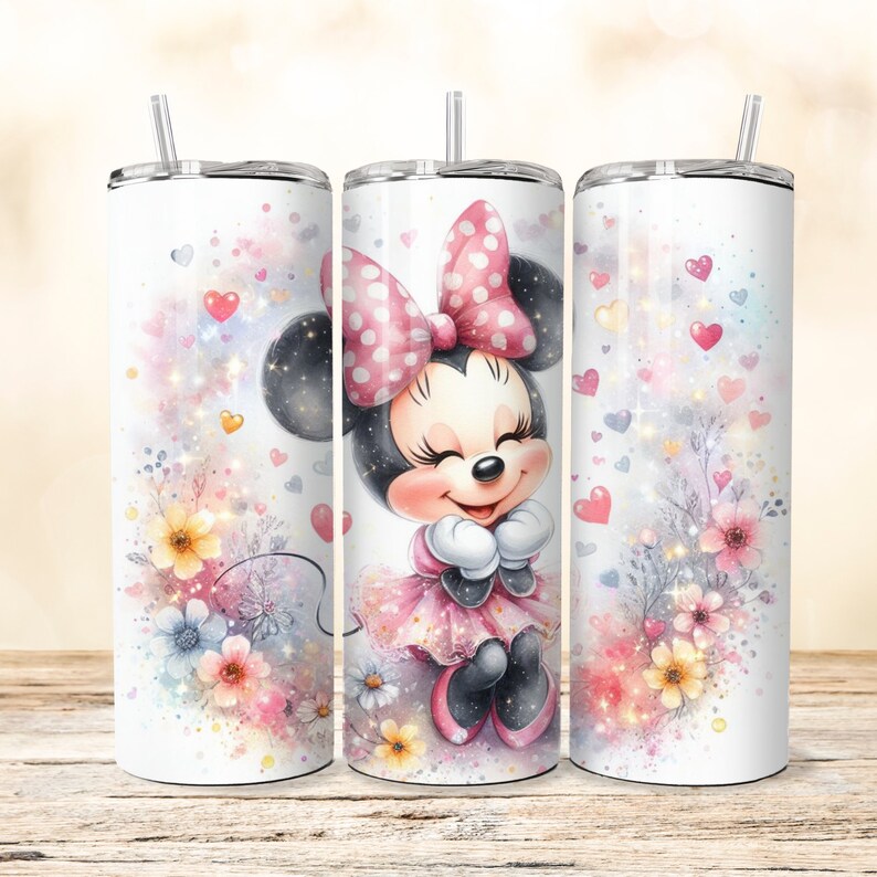 Minnie 20oz Tumbler Wrap, Mouse 20oz Skinny Straight Tumbler, Minnie ...