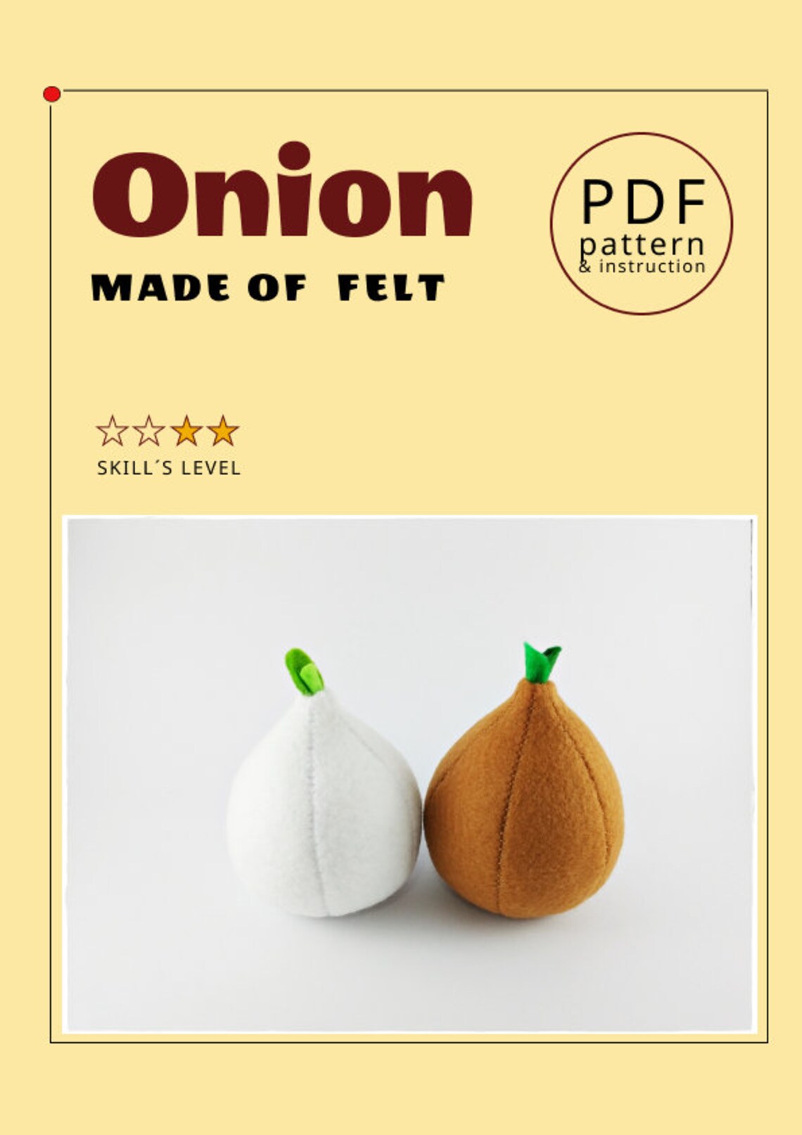 Felt Onion PDF Pattern - PDF Sewing Pattern + Tutorial Step by Step ...