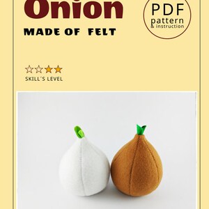 Felt Onion PDF Pattern - PDF Sewing Pattern + Tutorial Step by Step - Play Food in Real Size - Etsy