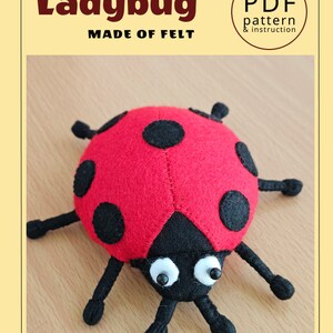 Felt Ladybug PDF Pattern - PDF Sewing Pattern + Tutorial Step by Step ...