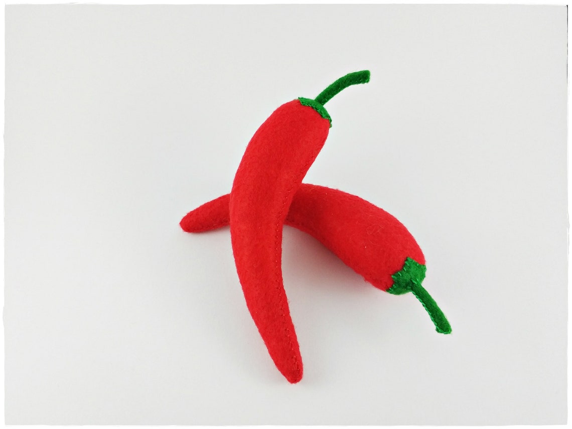 Chili PDF Pattern - Felt Fruits Sewing Pattern + Tutorial Step by Step ...