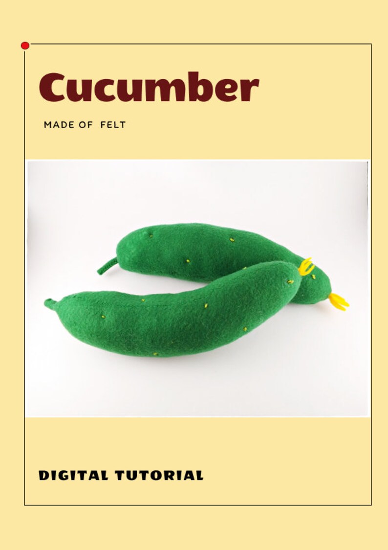 Felt Cucumber PDF Pattern PDF Sewing Pattern Tutorial Step - Etsy