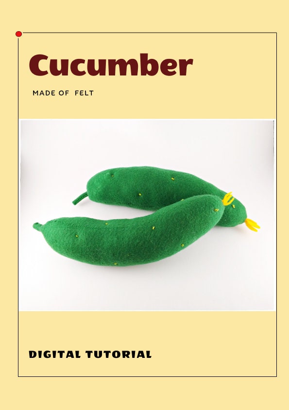 Felt Cucumber PDF Pattern PDF Sewing Pattern Tutorial Step - Etsy