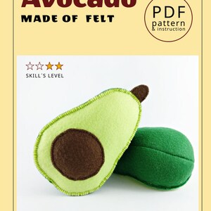Felt Avocado PDF Pattern - Sewing Pattern + Tutorial Step by Step ...
