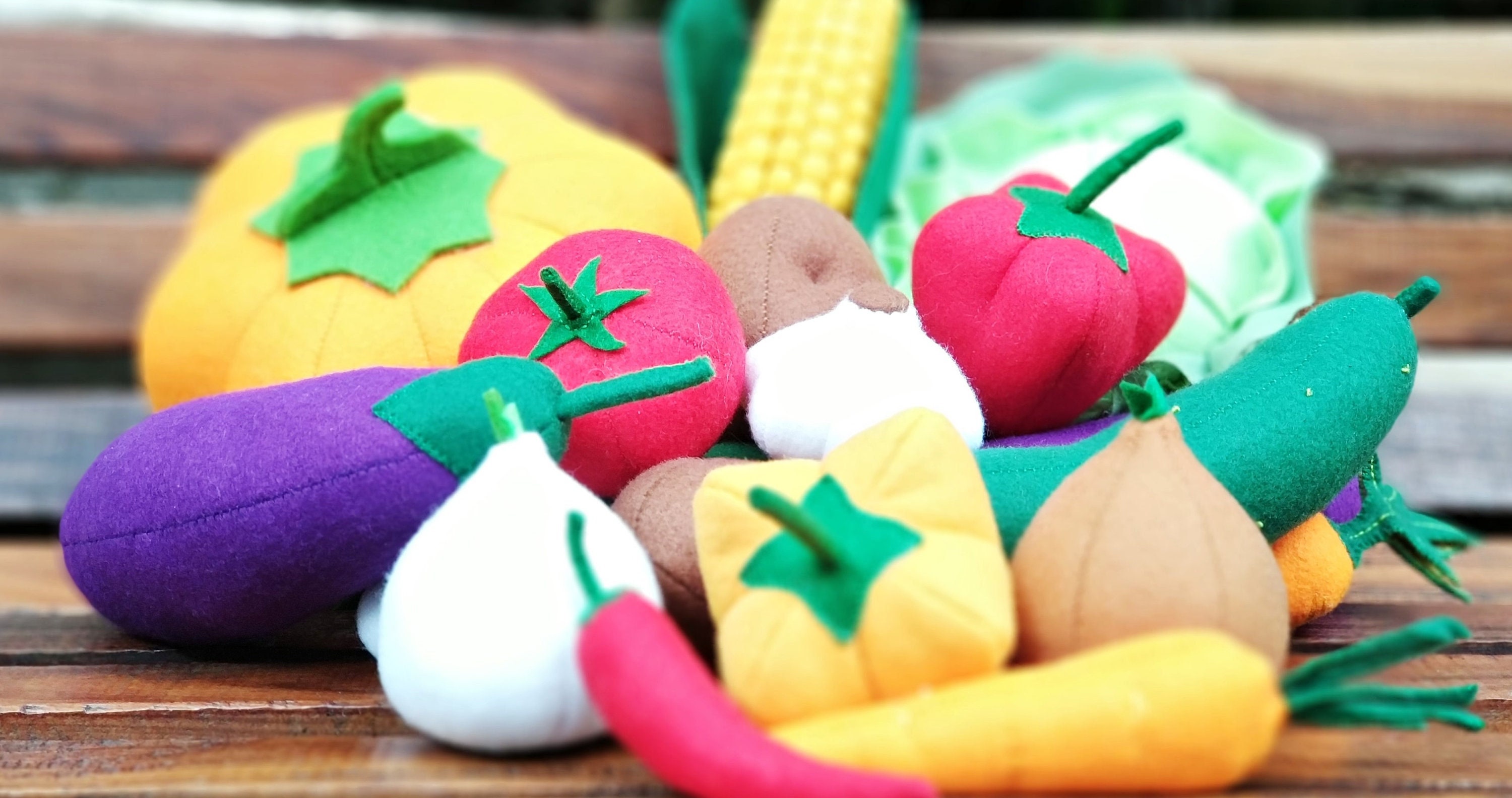Kit 12 Felt Vegetables PDF Pattern - PDF Sewing Pattern + Tutorial Step ...