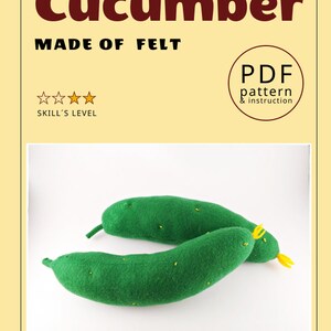 Felt Cucumber PDF Pattern - PDF Sewing Pattern + Tutorial Step by Step ...
