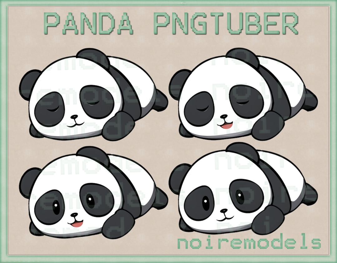 Panda Pngtuber Cartoon Twitch Youtube Vtuber Ready - Etsy