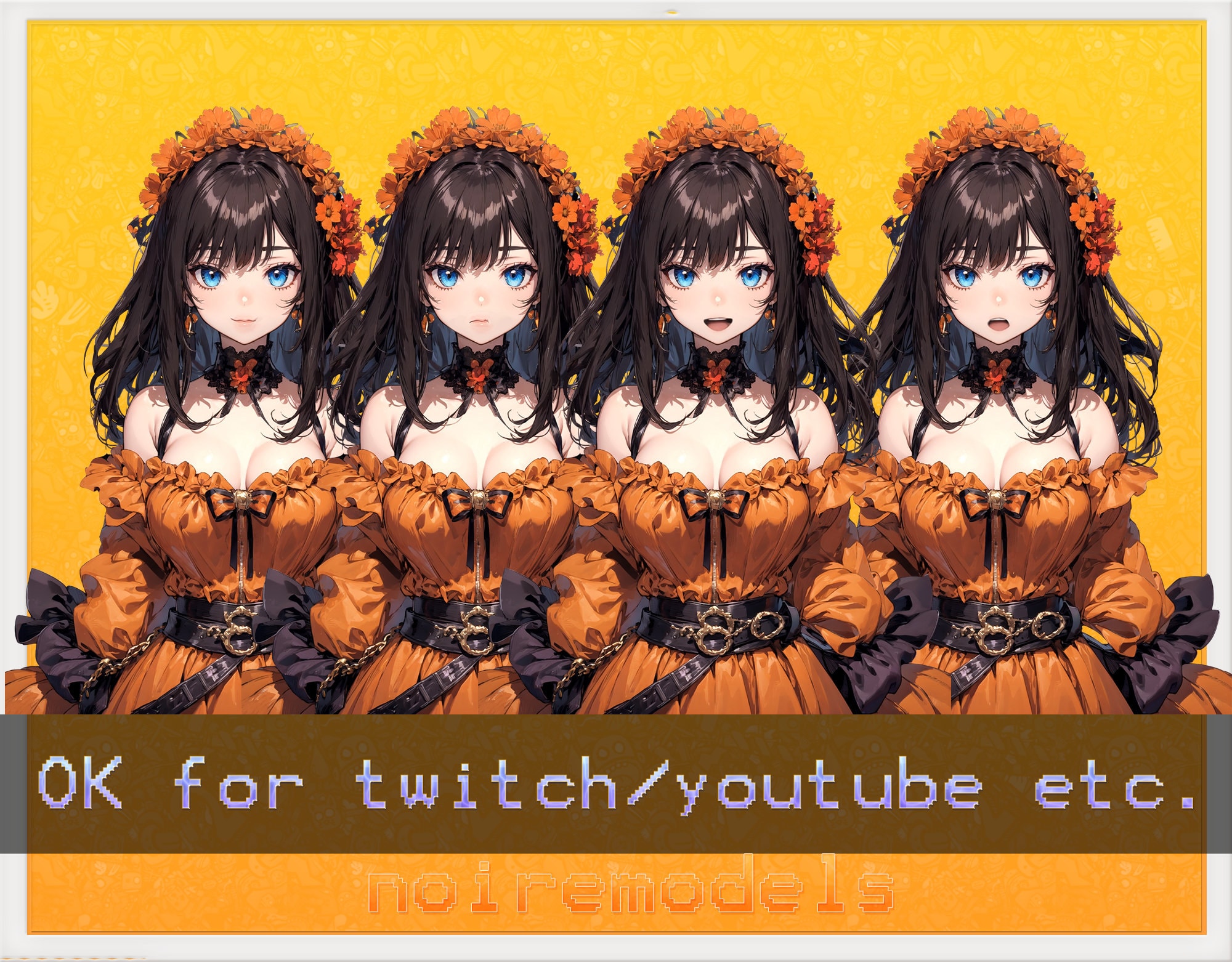 Orange Girl Pngtuber Model – Twitch & Youtube Streams - Etsy