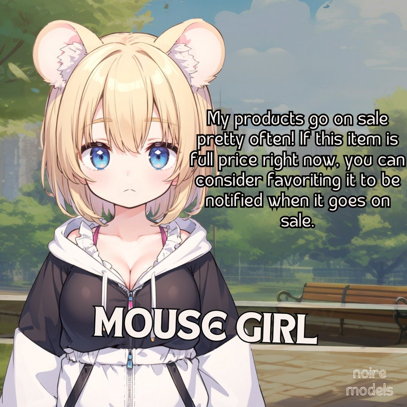 Cute Blonde Mouse Girl Pngtuber L 3 Expressions | Female Pngtuber Model ...