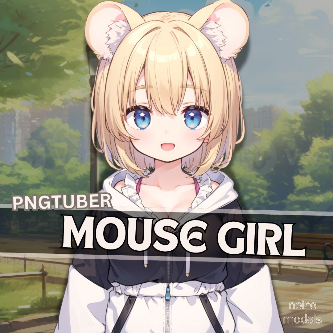 Cute Blonde Mouse Girl Pngtuber L 3 Expressions | Female Pngtuber Model ...
