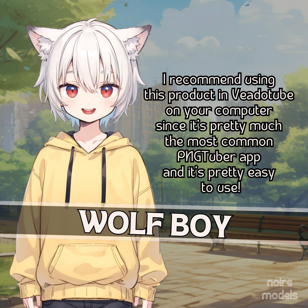 Wolf Boy Pngtuber | 2 Expressions | Male Pngtuber Model | Premade | 2D ...
