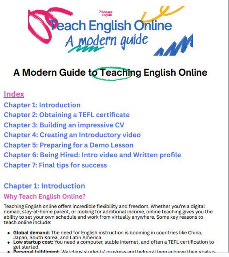 A Modern Guide to Teaching English Online - Etsy