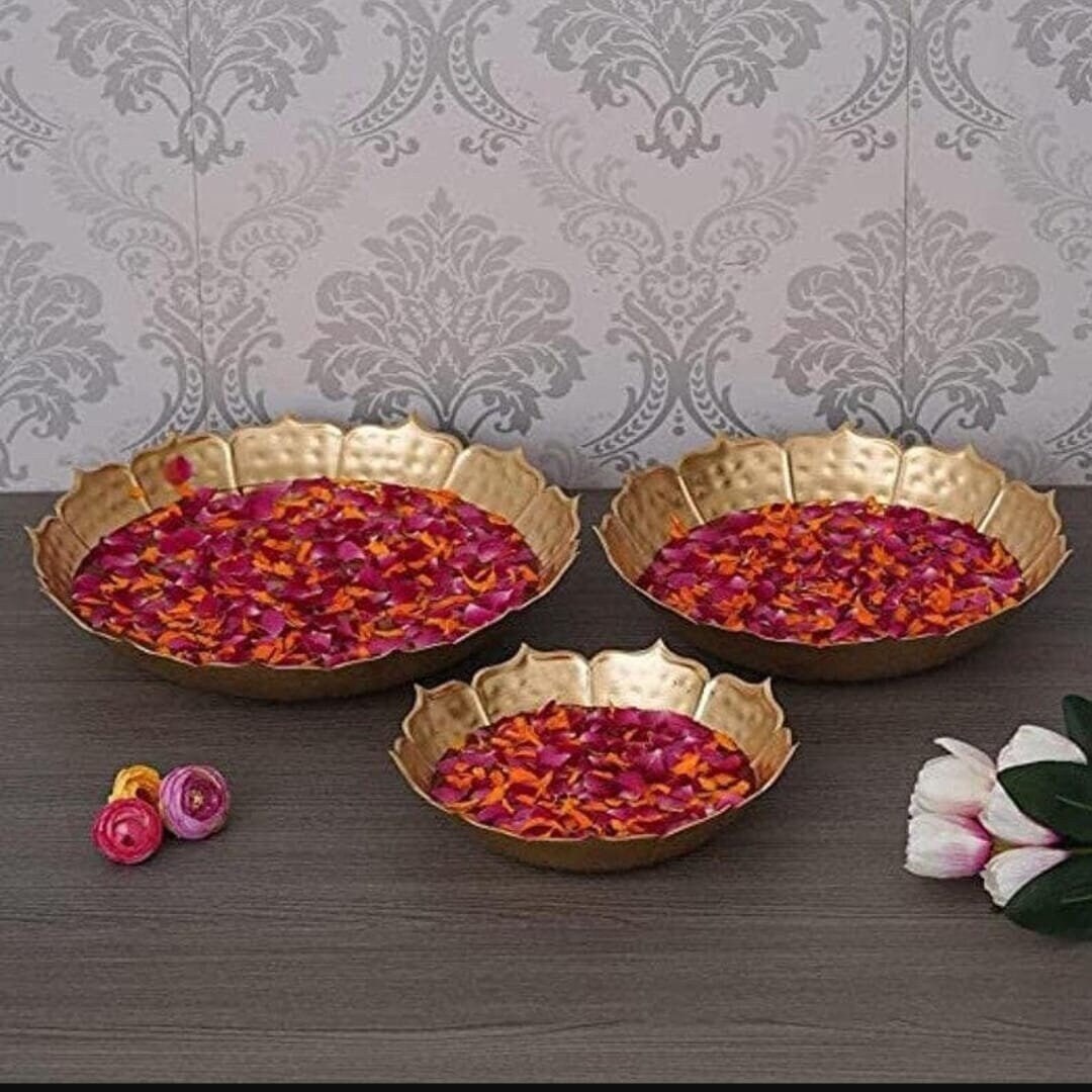 Haldi Mehndi Taj Bowl Urli, Onam Urli Bowl, Urli With Bowl, Pooja Diya ...