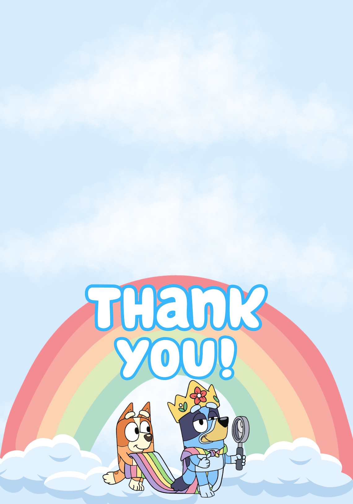 BLUEY THANK YOU Card Bluey Birthday Theme Party Thank You Card Bluey ...