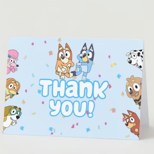 BLUEY THANK YOU Card Bluey Birthday Theme Party Thank You Card Bluey ...