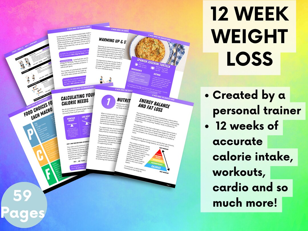 12 Week Weight Loss Program, Diet Program, Workout Program, Calorie ...