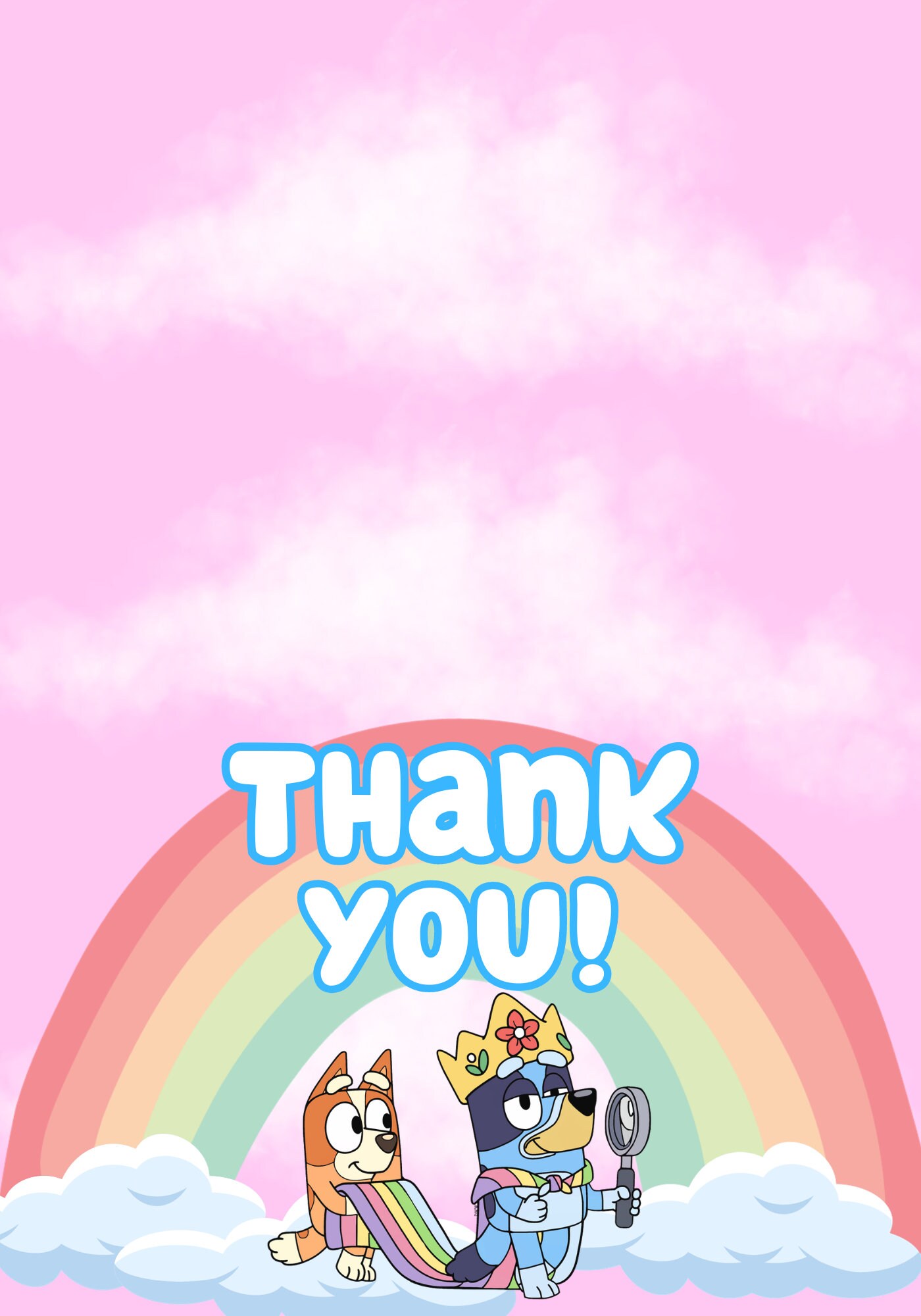 BLUEY THANK YOU Card Bluey Birthday Theme Party Thank You Card Bluey ...