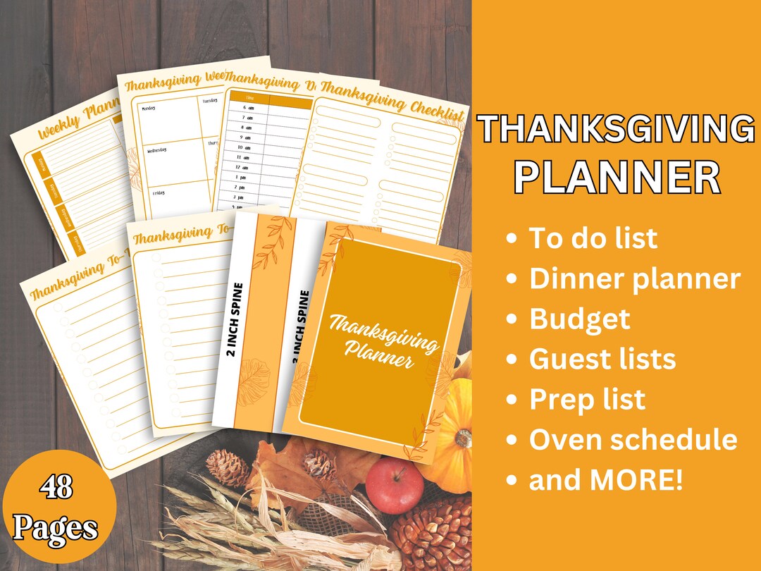 Thanksgiving Printable Planner Shopping List Thanksgiving - Etsy