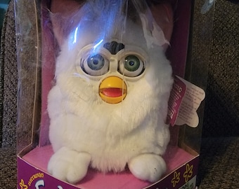 Vintage Pink White Furby 1990s Tested and Works With Tags by Tiger ...
