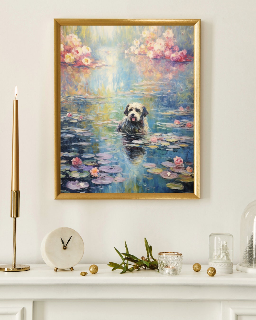The Water Lilies Print- Parody of Claude Monet's Painting With Dog ...
