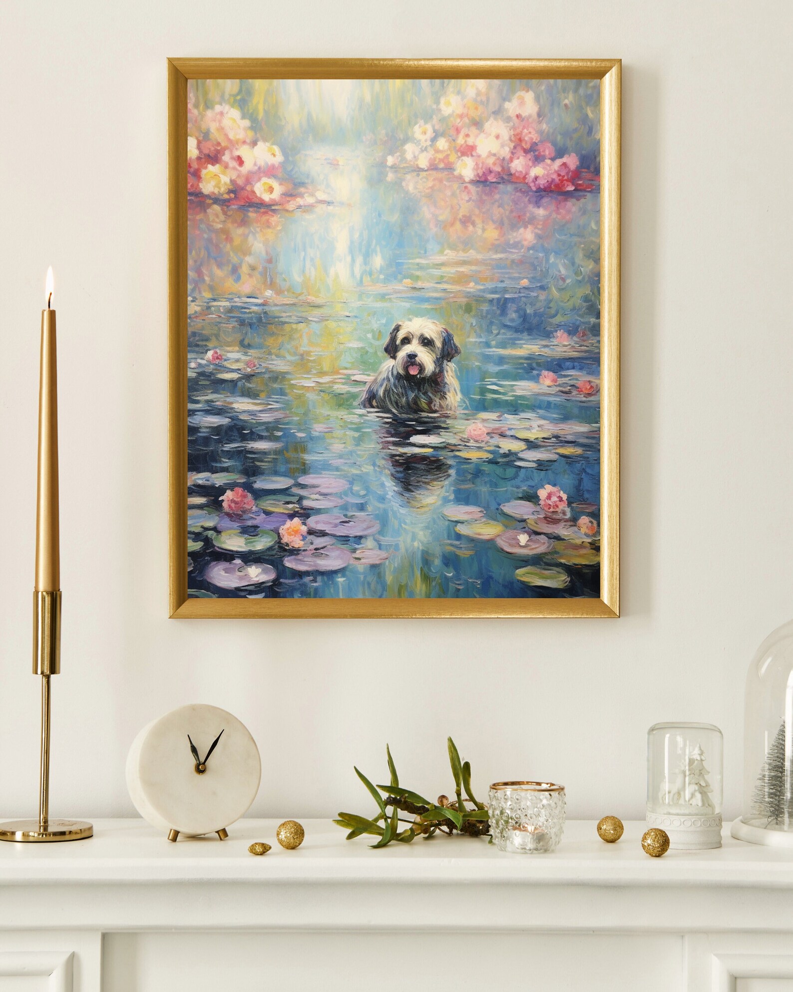 The Water Lilies Print- Parody of Claude Monet's Painting With Dog ...