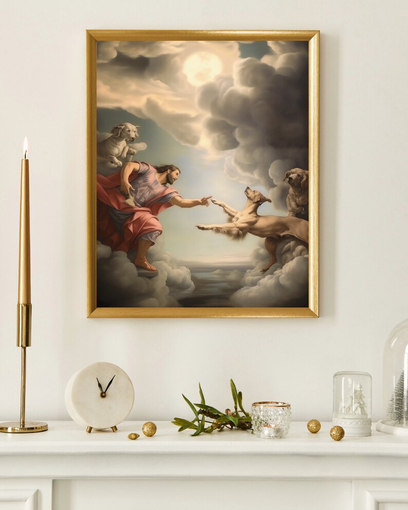 The Creation of Adam- Parody of Michaelangelo's Painting With a Dog ...